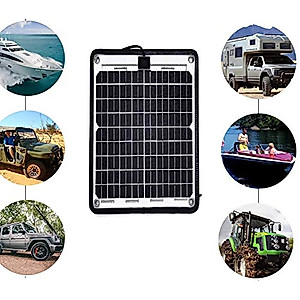 SolarEnz Trolling Motor Battery Charger 10W 24VBattery Charger Trickle Solar Charger, Travel Trailer, Boats、RV & Marine Solar Panel, Monitoring Buoys Self Regulating-No Experience Plug & Play Design