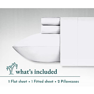 California Design Den Luxury Sheets 1000 Thread Count 100% Cotton Sheets, Very Smooth Soft & Thick with Deep Pockets Vs. Egyptian Cotton Sheets, 4 Pc Set (Queen, Bright White)