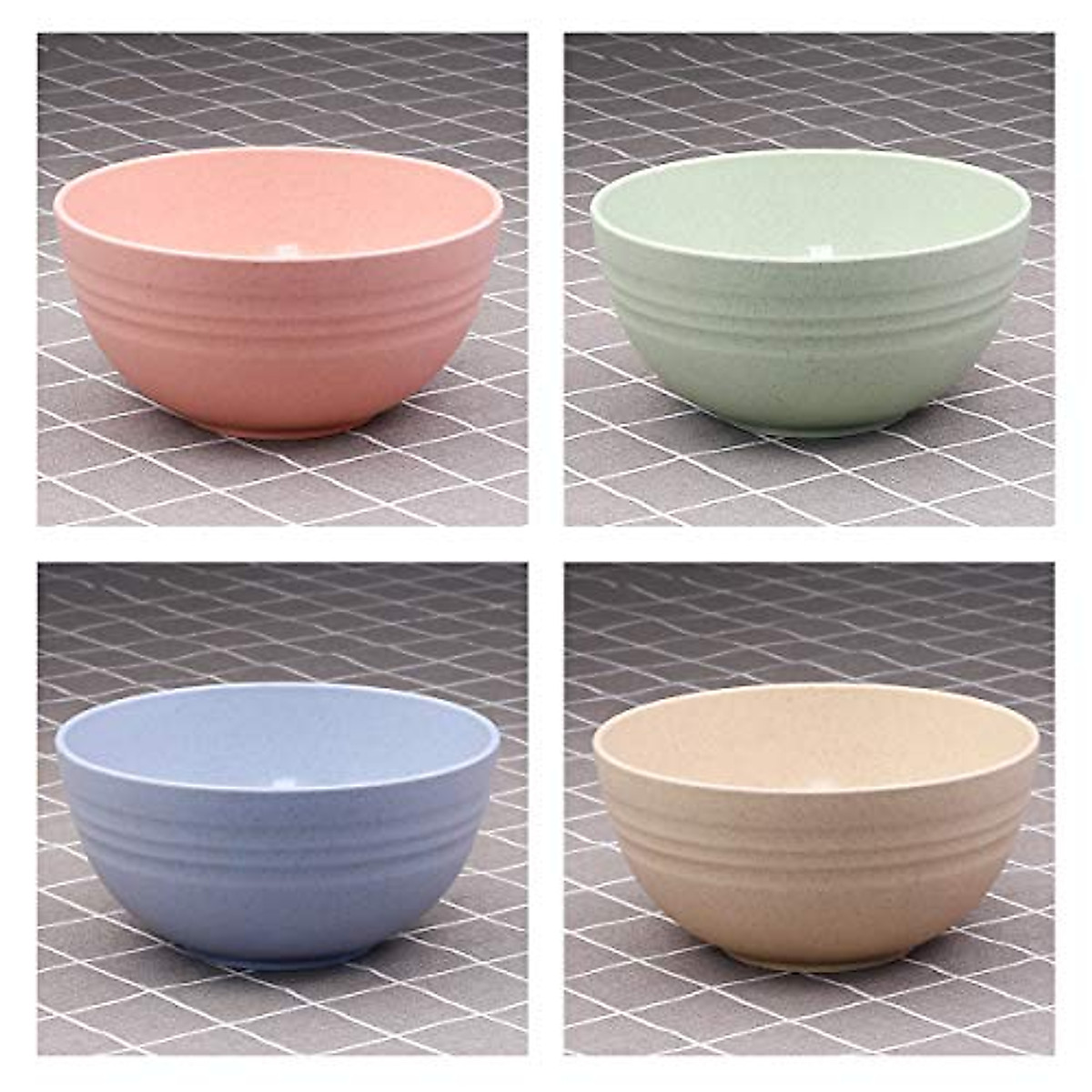 DUOLUV Unbreakable Cereal Bowls - Wheat Straw Fiber Lightweight Bowl Sets 4 - Dishwasher & Microwave Safe - for,Rice,Soup Bowls (24 OZ)