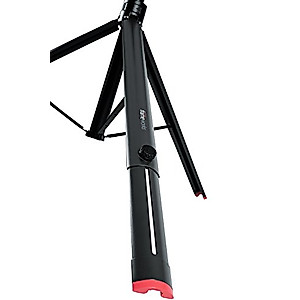 Gator Frameworks ID Series Speaker Stand with Lift Assist and Adapter to Fit 35mm and 38mm Speaker Mounts; 48"/75" Min/Max Height (GFW-ID-SPKR),Black