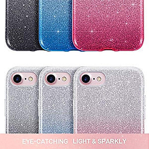 MILPROX Glitter case Compatible with iPhone SE 2022, iPhone 8 iPhone 7 4.7", Shiny Sparkle Bling, 3 Layer Hybrid Protective Soft Phone Case for iPhone SE 2022 3rd gen & iPhone 7/8- Gold