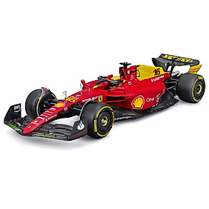 Bburago 1/43 - Scuderia Ferrari F1 Team F1-75 Signature w/Helmet Die cast Adults Model Car Display F1 Monza GP Italy Collection (#16 Charles Leclerc)