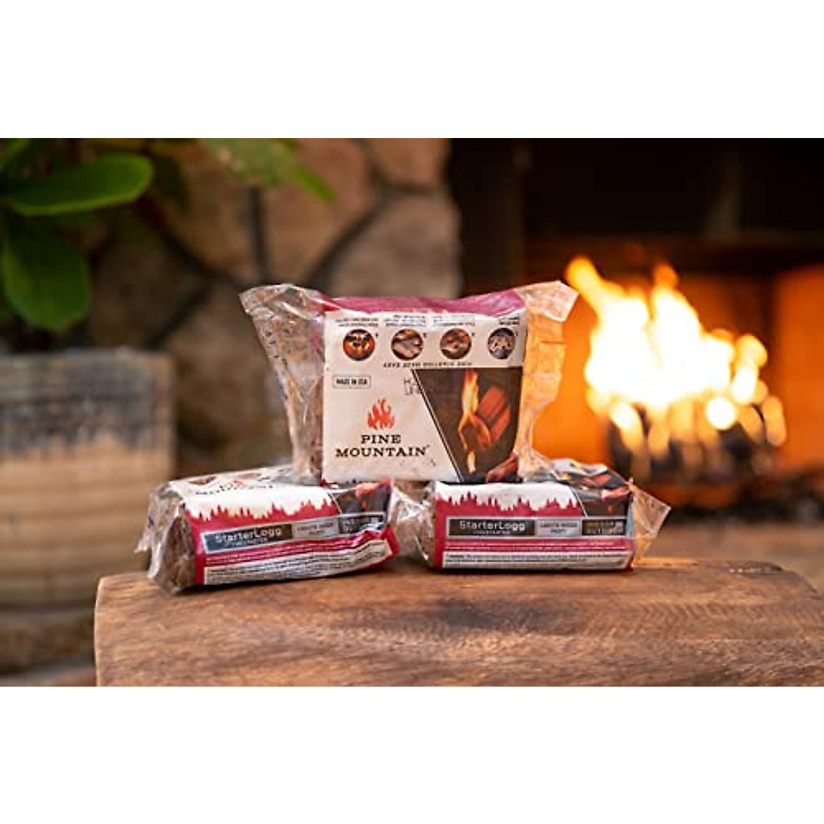 Pine Mountain StarterLogg Select-A-Size Firestarting Blocks, 24 Starts Firestarter Wood Fire Log for Campfire, Fireplace, Wood Stove, Fire Pit, Indoor & Outdoor Use, Red