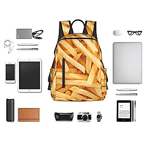 French Fries Backpack For Girls Boys School Bag,Funny Food Pattern Casual Laptop Backpack College School Book Bag Travel Daypack For Teens
