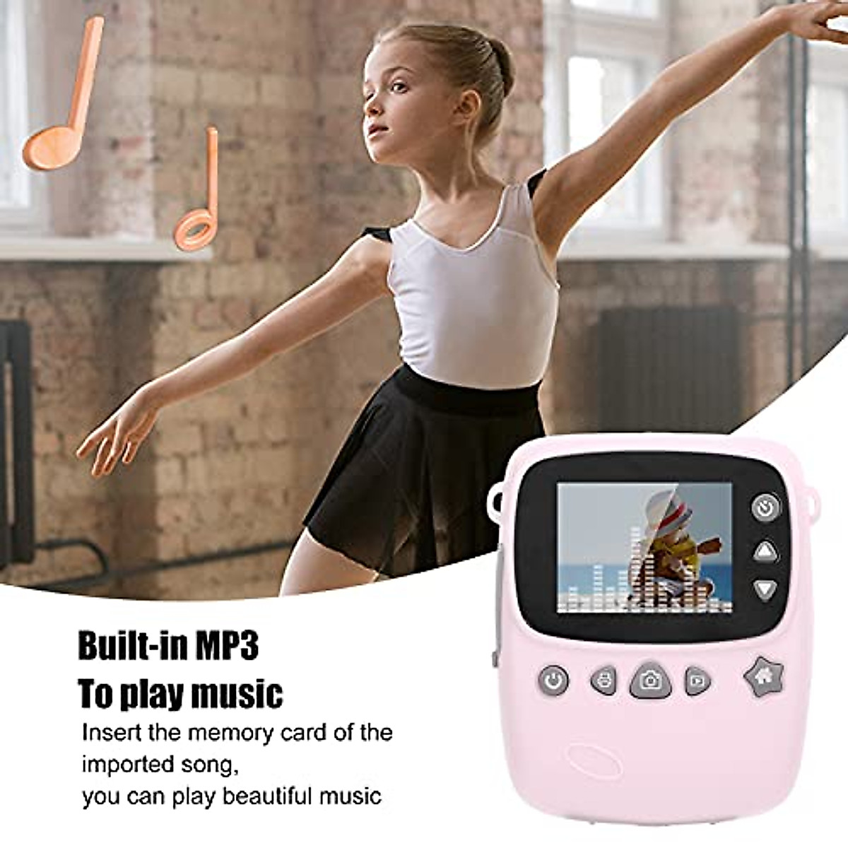 EBTOOLS Kids Digital Camera, 2.4inch TFT Screen Toddler Toy Camera, Support Up to 32GB Memory Card, for Christmas Birthday Gifts(Pink)