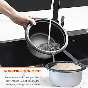 Small Rice Cooker 3 Cup White Portable Cook Rice and Automatic keep-Warm,Non Stick Pot,This Mini Rice Cooker is a Great Gift for College Students