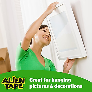 Alientape Strips Double Sided Tape Multipurpose Removable Adhesive Transparent Grip Mounting Strips 48 Pcs Washable Strong Sticky Heavy Duty for Carpet Photo Frame Poster Décor As Seen On TV