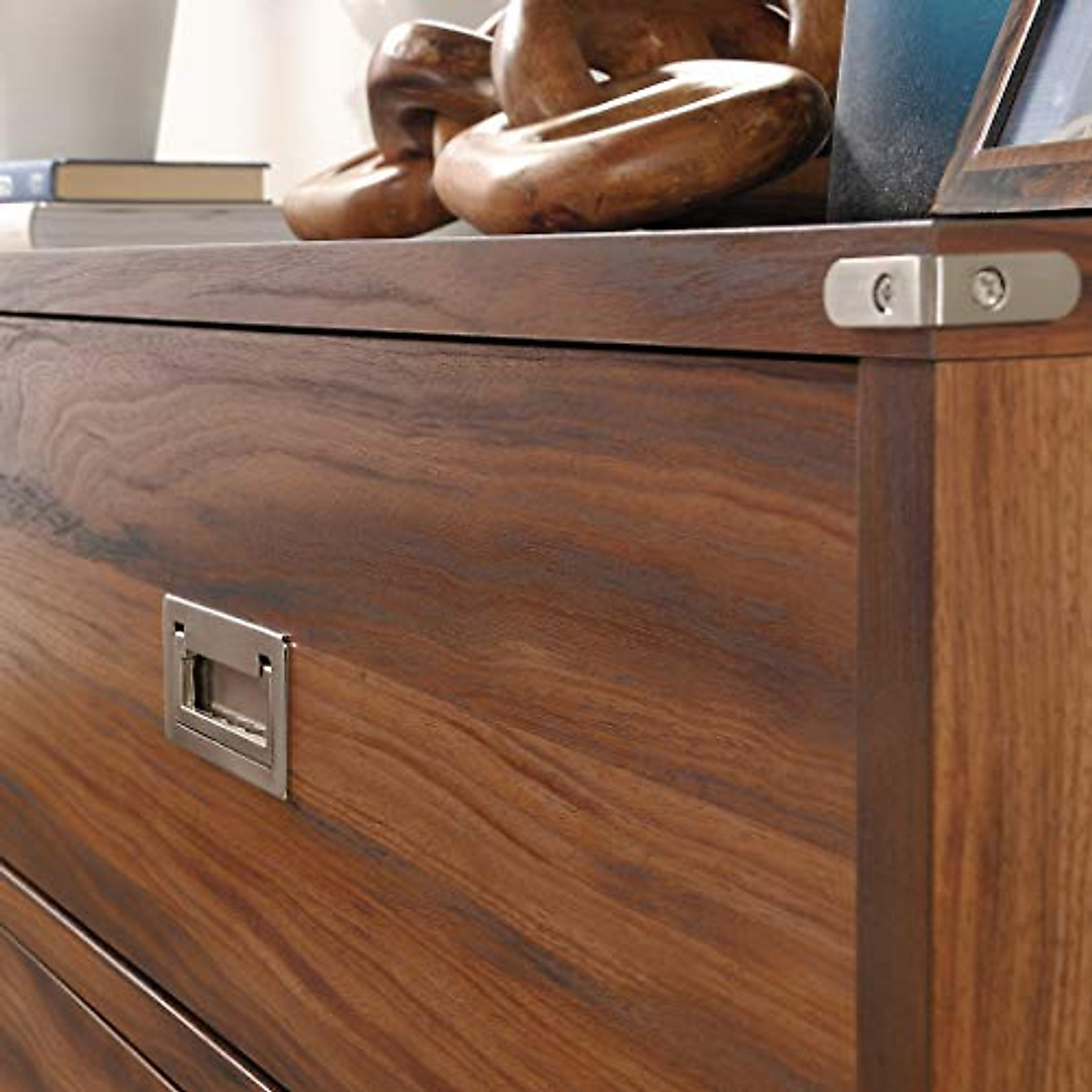 Sauder Vista Key Dresser, L: 59.06" x W: 15.67" x H: 33.31", Blaze Acacia Finish