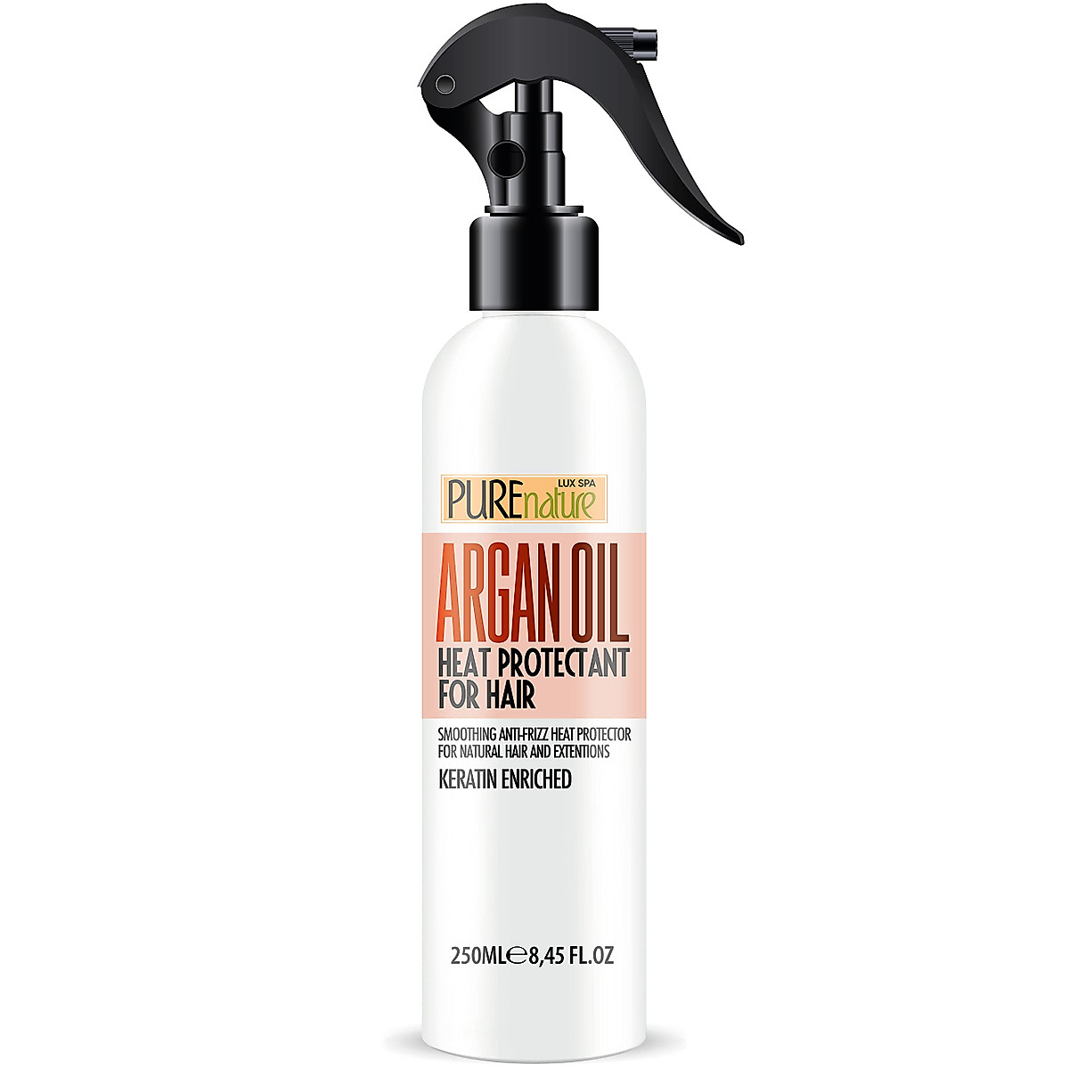 PURE NATURE Moroccan Argan Oil Shampoo and Conditioner Set with Heat Protectant Spray and Keratin Hair Mask