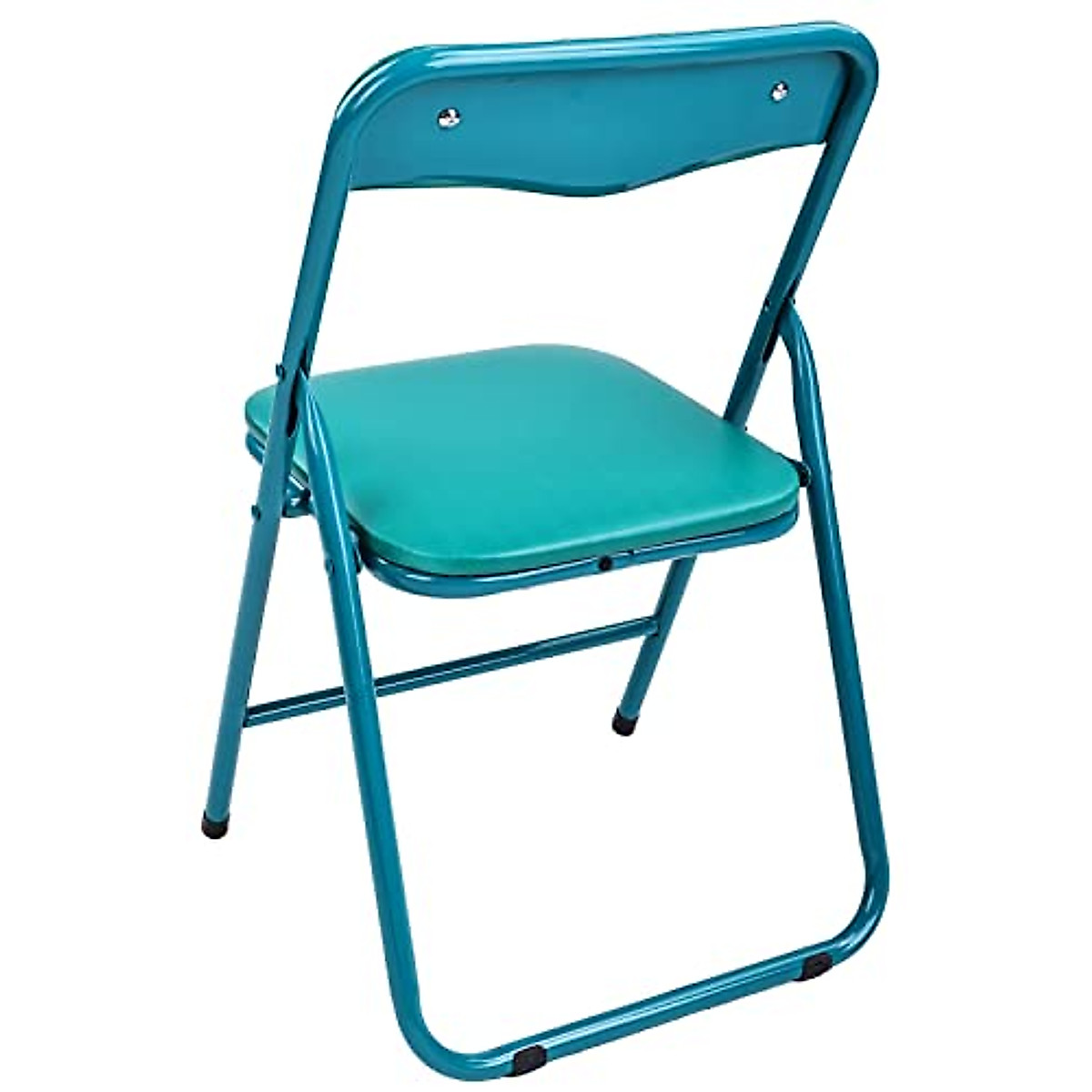 Elevon Pack of 2 Steel Frame Metal Foam Padded Folding Chairs for Kids, Green/Red