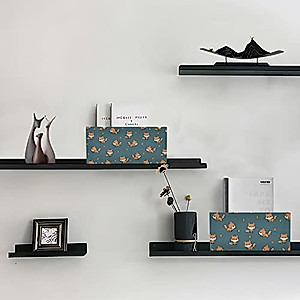 Foxes Storage Basket Felt Storage Bin Collapsible Felt Storage Cloth Baskets Containers Organizer for Pet Supplies Magazine