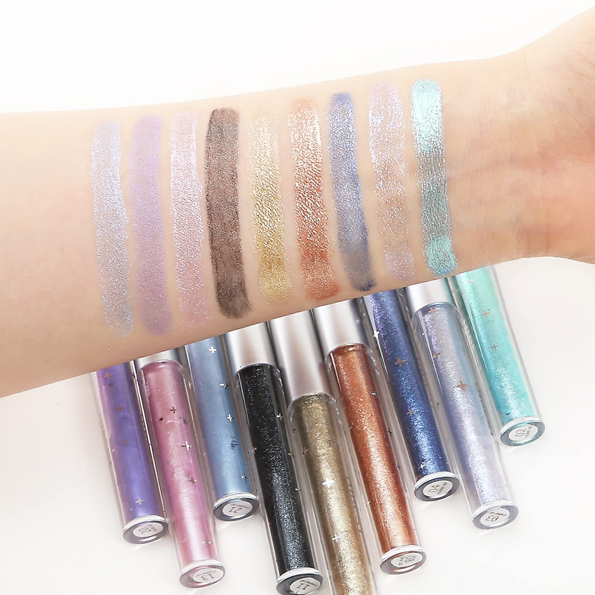 Boobeen Liquid Glitter Eyeshadow, Pigmented Eye Highlighter for Shimmer Eye Makeup, Long Lasting Eye Shadow for Women