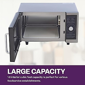 A-to-Z Supply Commercial Microwave with Dial Control, 1 Cubic Feet Interior, Stainless Steel, 1000 Watts, UL and NSF Approved