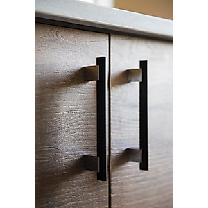 Richelieu Hardware BP905320140900 Madison Collection 12 5/8-inch (320 mm) Center-to-Center Matte Black and Chrome Modern Rectangular Cabinet and Drawer Bar Pull Handle for Kitchen, Bathroom, and Furniture