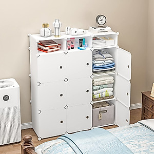 Aeitc Cube Storage Closet Organizer Cube Organizers Storage Shelves for Bedroom, Living Room, Office - 9 Cube, White