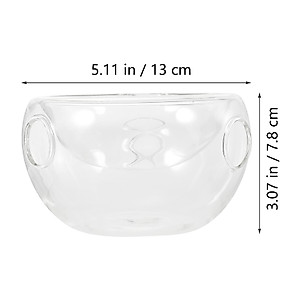 DOITOOL Salad Bowls Salad Bowls with Dry Ice Design - Double Wall High Borosilicate Glass Serving Bowls - Banana Bowls Clear Bowls for Chilled Pasta, Potato, Dressing, Fruit (13cm/5in