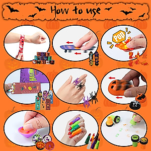 306 PCS Halloween Party Favors Bulk, Halloween Goodie Bags Fillers for Trick or Treat, Fidget Toys Bulk, Halloween Treats Non Candy Carnival Treasure Box Classroom School Kids Adults Prizes Gifts