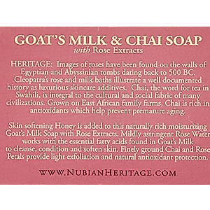 Nubian Heritage/Sundial Creations Goat's Milk and Chai Soap, 6 Count