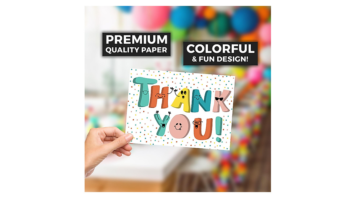 Fun & Cute Kids Thank You Postcards - Easy 25 Card Set