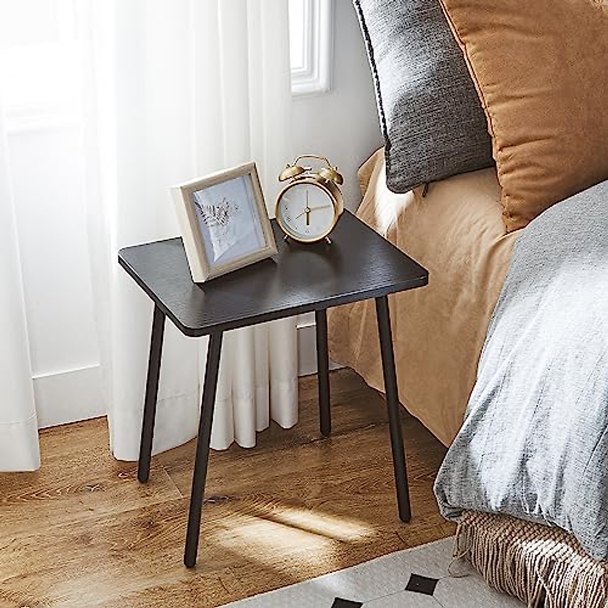 HOOBRO Side Tables Set of 2, Small Accent Table End Table for Small Spaces, Modern Minimalism Nightstand Beside Table for Living Room, Bedroom, Balcony, Easy Assembly, Black BB87BZP201
