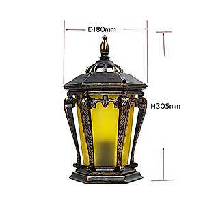 Lights Outdoor E27 Outdoor Door Pillar Lamp Garden Lawn Door Column Headlight Courtyard Garden Light Square Glass Post Lamp Street Landscape Pedestal Lantern Outdoor IP65 Rainproof Stigma Lamps Stadiu