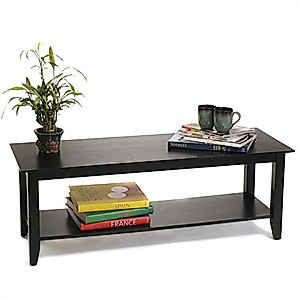Convenience Concepts American Heritage Coffee Table with Shelf, Black
