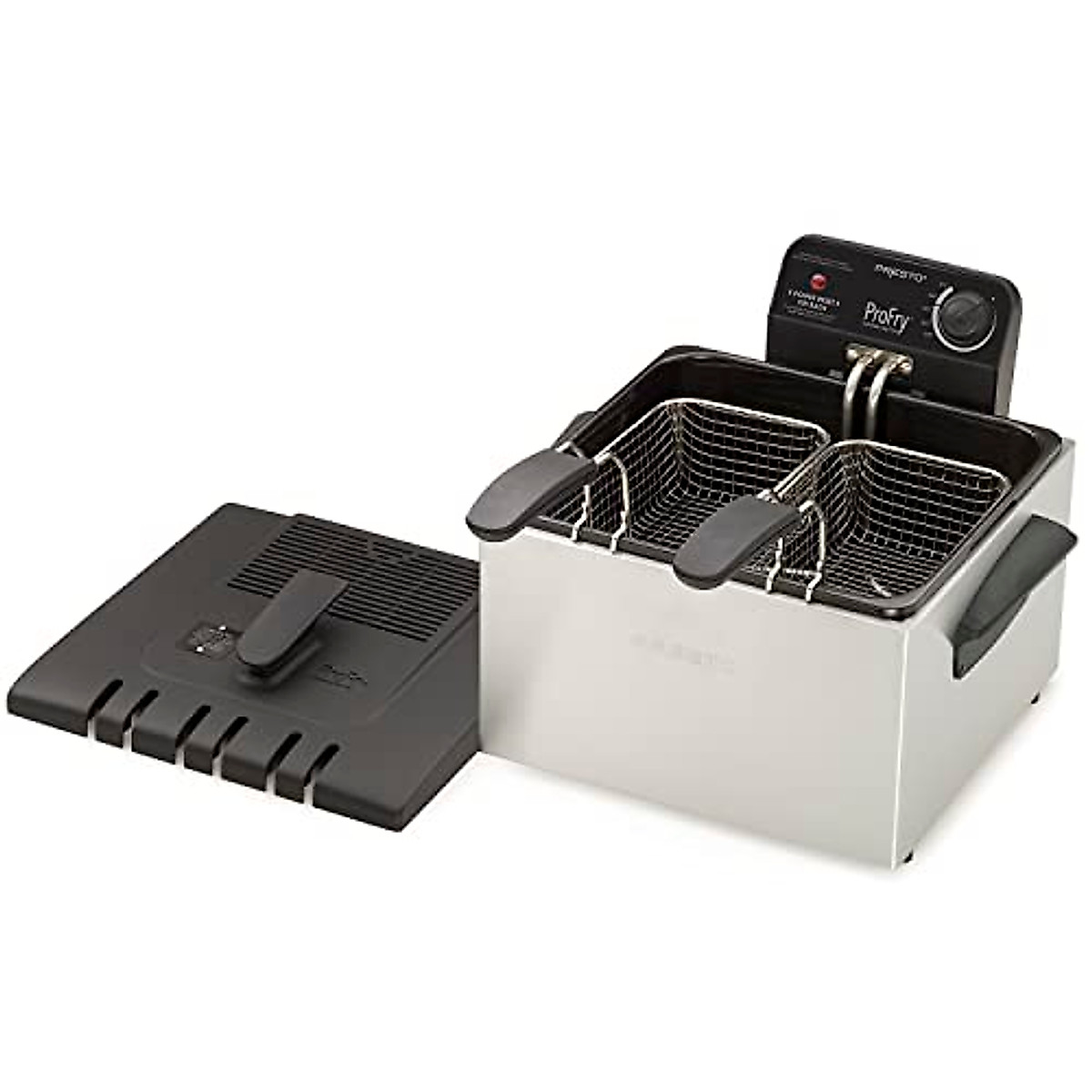 Presto 05466 Stainless Steel Dual Basket Pro Fry Immersion Element Deep Fryer