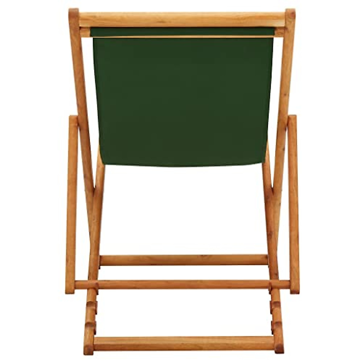 imasay Folding Beach Chair Eucalyptus Wood and Fabric Green for Dining Room, Modern Kitchen Living Room,Garden,Indoor or Outdoor