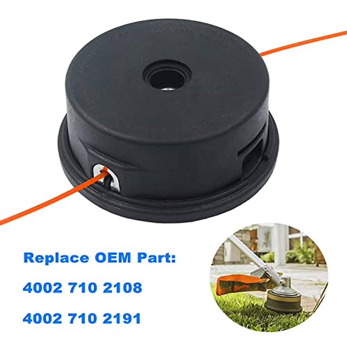 AILEETE 25-2 Bump Feed Trimmer Head 4002 710 2108 for Stihl FS55 FS55R FS56 FS56RC FS70 FS70R FS80 FS85 FS90 FS90R FS91R FS94R FS100RX FS110 FS111RX FS120 FS130 FS131 FS240, Replaces 4002 710 2191