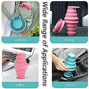 Shozxlcci Collapsible Water Bottle, Reusable Silicone Foldable Leak Proof Portable Sports Travel Water Bottles