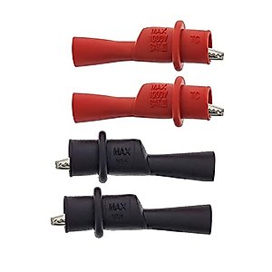 Replacemen Push-on Alligator Clips for Multimeter Test Lead,4 Pcs (4 PCS)