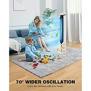 ARLIME Portable Air Conditioner, Evaporative Tower Cooling Fan with Remote, 70° Oscillation, 3 Speeds & 9-Hour Timer, Swamp Cooler with 4 Ice Packs, Tower Cooler Air Cooler for Room Home Office, 41In