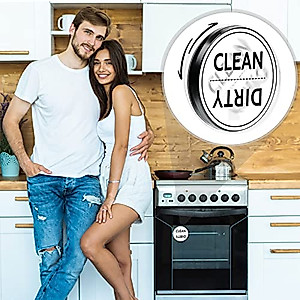 Dishwasher Magnet Clean Dirty Sign, The Latest Double-Layer Rotatable Design, Clean Dirty Magnet for Dishwasher- Two States Indicate Clean and Dirty, Minimalist Style Dishwasher Magnet