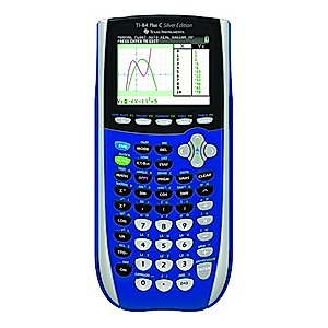Texas Instruments TI-84 Plus C Silver Edition Graphing Calculator with Color Display (Blue)