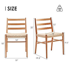 STARY Rattan Dining Room Chairs Set of 2 with Comfortable Woven Seat,Fully-Assembled