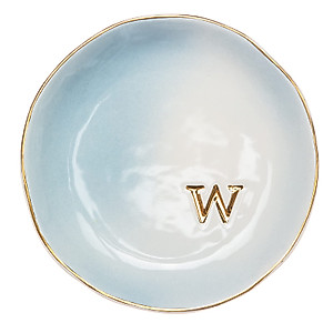 COLLECTIVE HOME - Ceramic Jewelry Tray, Decorative Trinket Dish for Rings Earrings Necklaces Bracelet Watch Keys, Birthday Mother's Day Christmas Gift for Women, 4.75", Colored Surface (W)