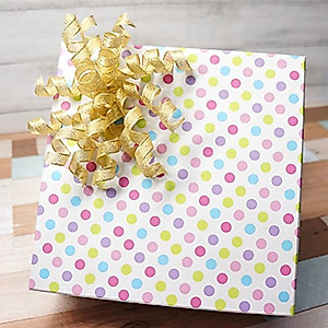 CT CRAFT LLC Burst Curly Bow - 4 Inches Wide (6 Counts)-Gold Large Gift Wrapping Bow with self-Adhesive