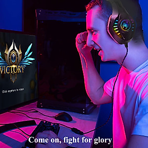 SVYHUOK Gaming Headset for New Xbox One PS4 PC Laptop Tablet with Mic, Over Ear Headphones, Noise Canceling, Stereo Bass Surround for Kids Mac Smartphones Cellphone … (red)