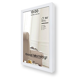 Vilros Magic Mirror V4-2 Way Mirror with Internal LCD Screen for Smart Mirrors Projects-Great for Raspberry Pi (White)