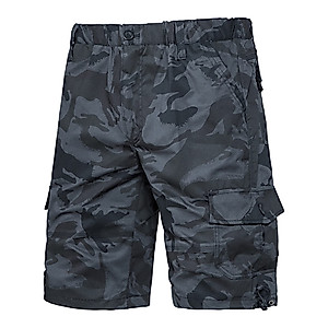Mesh Shorts Men 7 Inch Shorts for Men Casual Summer Elastic Waist Cargo Shorts with Pockets Classic Fit Camouflage 5 Inch Inseam Shorts Linen Shorts for Women High Waisted Black 2X