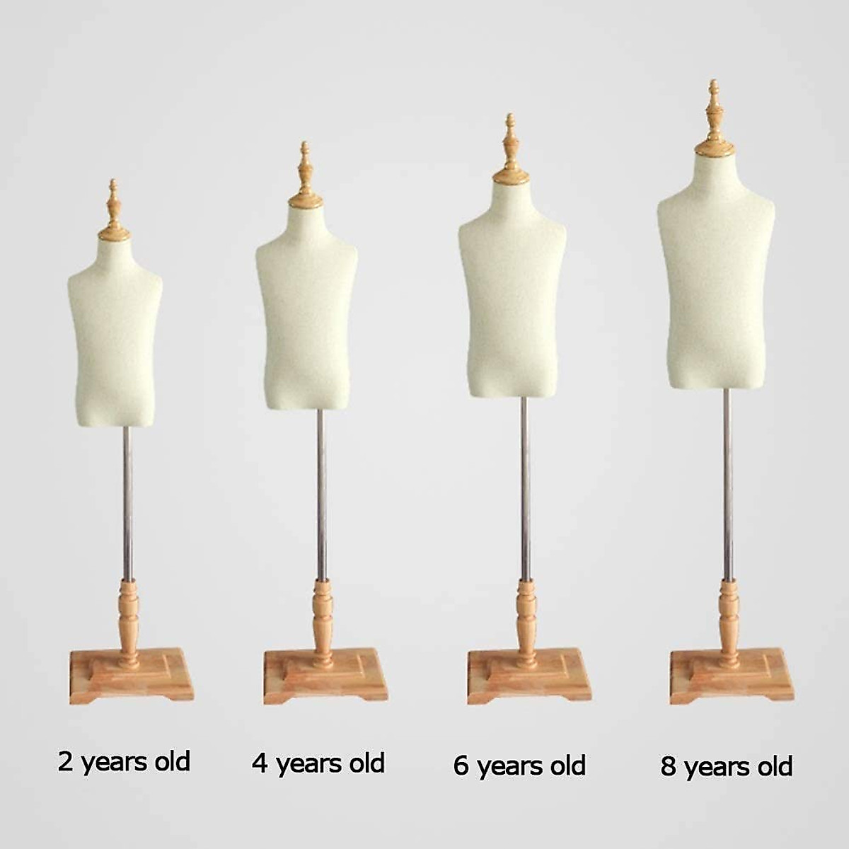 Tailors Dummy Child Mannequin Torso with Wooden Tripod Stand |for 2-8 Years Old Kids Clothing Dress Form Display Dressmakers Dummy