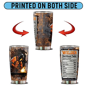 WONWIX Welder Gifts for Men Women Dad Welding Insulated Stainless Steel 20oz Coffee Cup Travel Mug Thermos Tumbler with Lid for Welders Husband Wife Christmas Birthday Mothers Fathers Day