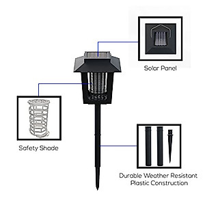 Pure Garden Solar Power Uv Led Light – Black