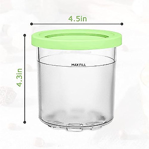 VRINO Creami Deluxe Pints, for Ninja Creami Pints Lids, Creami Deluxe Pints Airtight,Reusable for NC301 NC300 NC299AM Series Ice Cream Maker