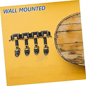 OFFSCH Tool Holder Rake Holder Garage Organization Battery Tools Holder Cordless Drill Tools Organizer Garage Wall Organizer Shovel Holder Storage Shelves Drill Rack Black Carbon Steel