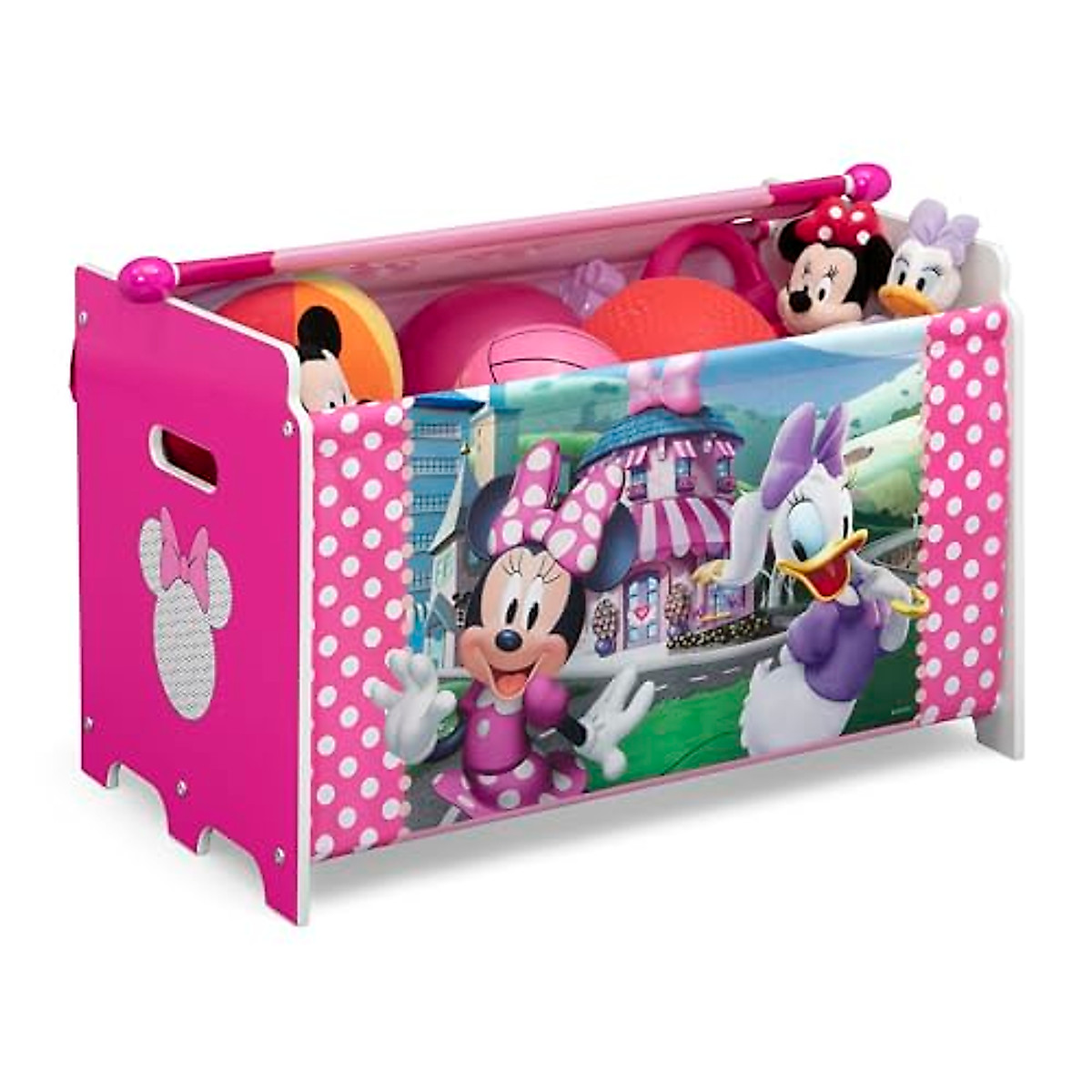 Delta Children Disney Minnie Mouse 3-Piece Toddler Playroom Set– Includes Table, Chair and Toy Box, Pink