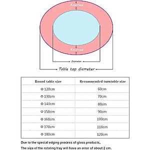 CLSQLXYJZC Turntable Lazy Susan Rotating Serving Tray, Tempered Glass Dining Table Top Round Rotating Turntable Serving Plate, for Hotel Table Serving Plate (Color : Brown, Size : 90cm (35inch))