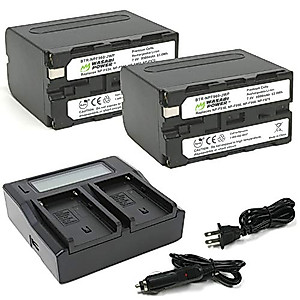 Wasabi Power Battery (2-Pack) and Dual Charger for Sony NP-F950, NP-F960, NP-F970, NP-F975 (L Series)