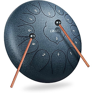LEKATO Steel Tongue Drum 12 Inch 13 Tones, Rain Drum for Outside Beginner Handpan Drum Percussion for Meditation Yoga Musical Education, Best Gift for Family/Friends