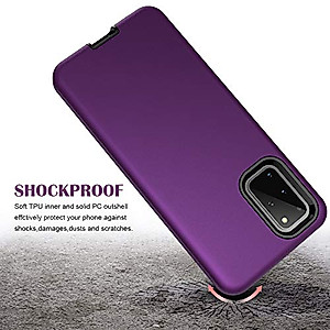 WeLoveCase Galaxy S20 Plus Case, S20+ Plus 5G Cover 3 in 1 Full Body Heavy Duty Protection Hybrid Shockproof TPU Bumper Protective Case for Samsung Galaxy S20 Plus 5G 6.7 inch Dark Purple